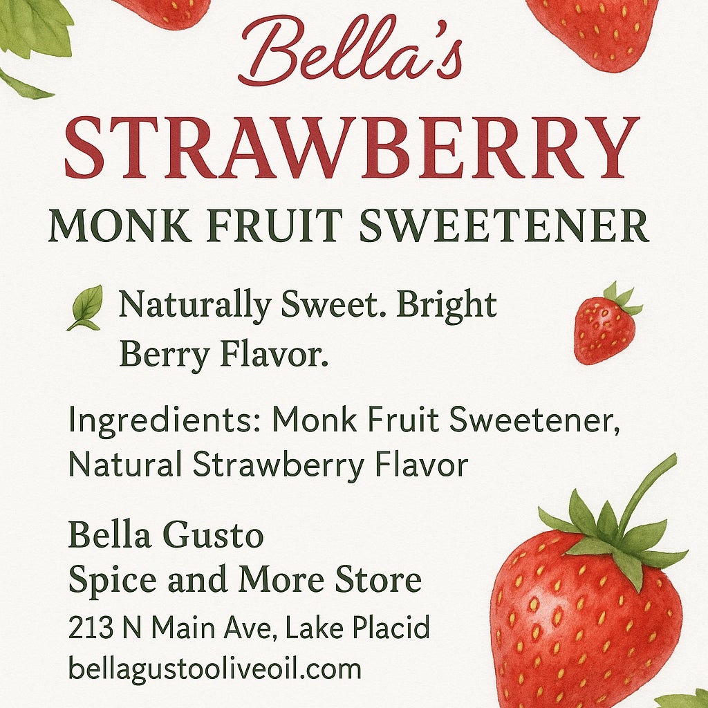 Bella's Strawberry Monk Fruit Sweetener | Bella Gusto Olive Oil Co