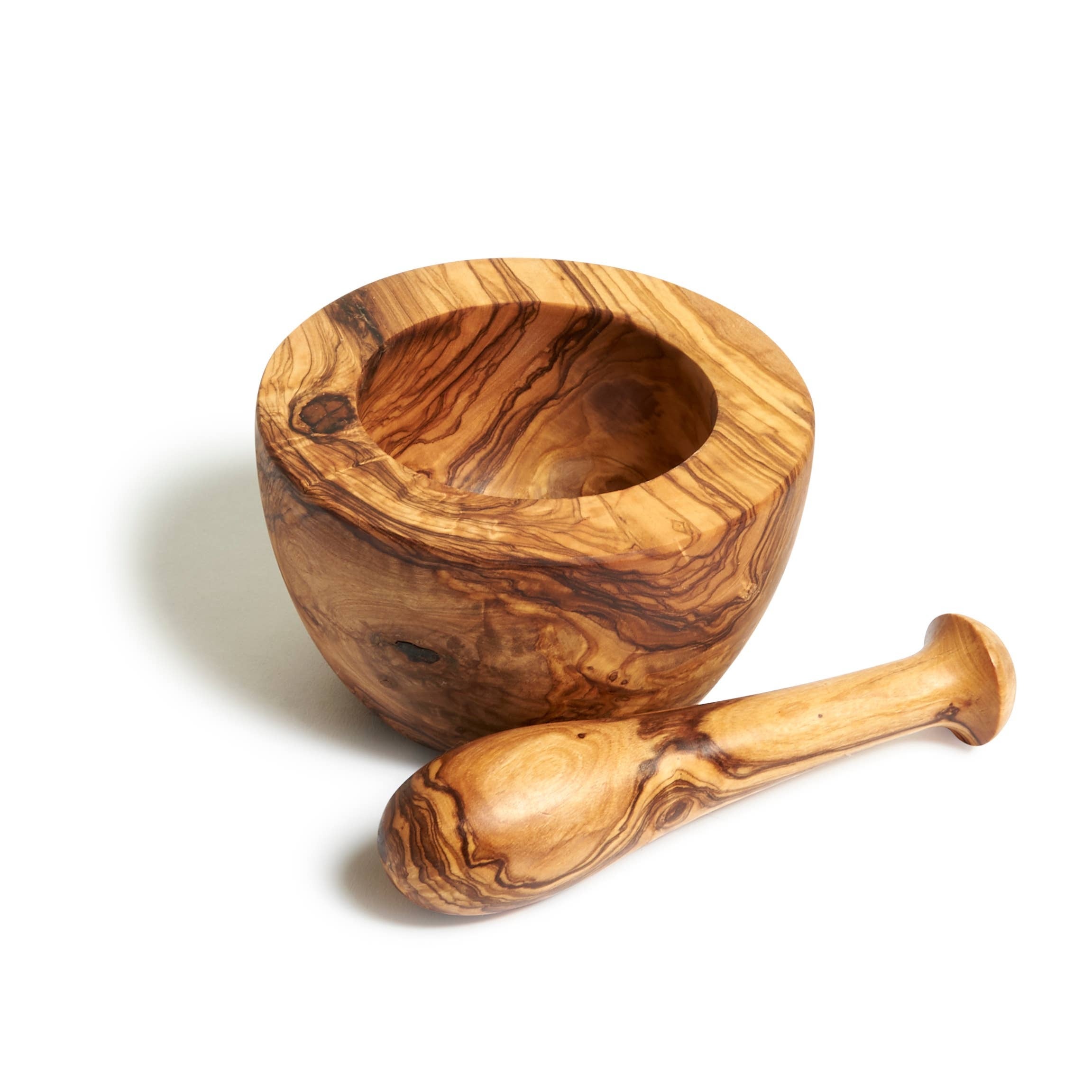 Classic Olive Wood Mortar & Pestle | Bella Gusto Olive Oil Co